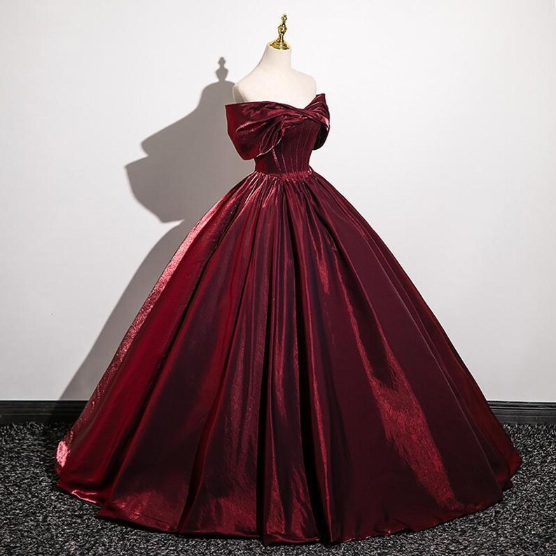 Dark Red Stain Wedding Prom Dress,formal Prom Dress,birthday Graduation ...
