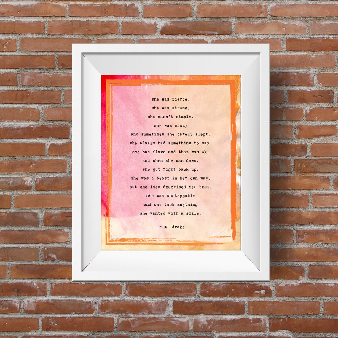 She Was Fierce Poem, Inspiration Quote Printable, Printable Quote, RM ...