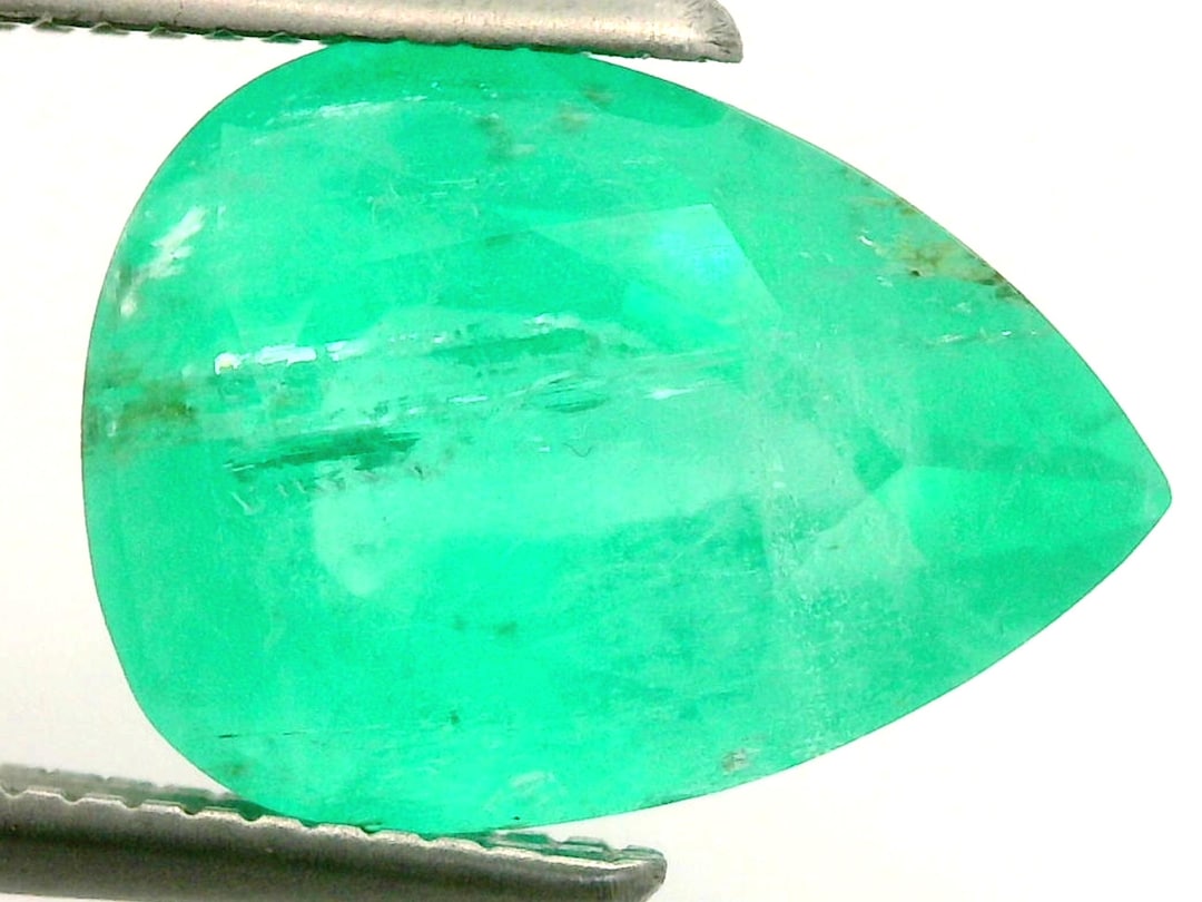 Brazilian Green Emerald GCI Certified Gemstone: 3.38 Ct Pear Cut - Etsy