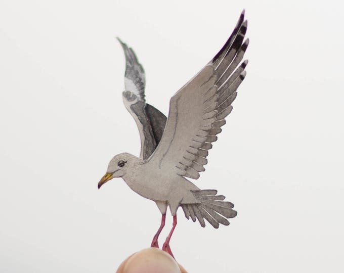 Papercut Bird Common Gull Gull Gull Bird Art Original - Etsy