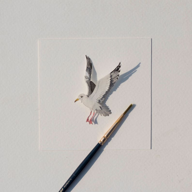 Papercut bird Common Gull Gull Gull bird art Original | Etsy