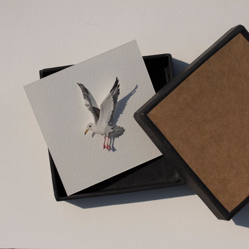 Papercut bird Common Gull Gull Gull bird art Original | Etsy