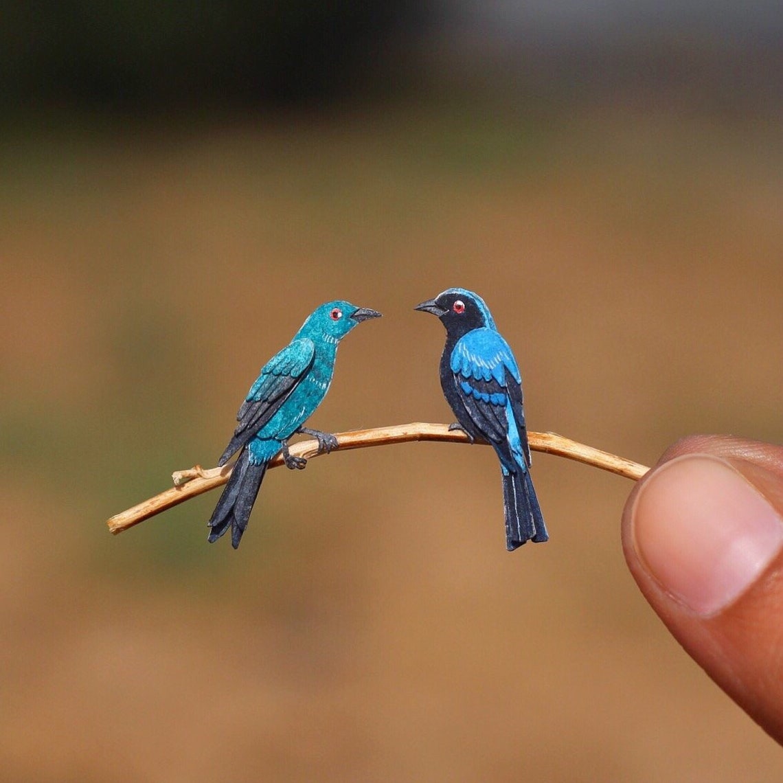 Papercut bird Asian fairy blue bird blue bird blue bird | Etsy