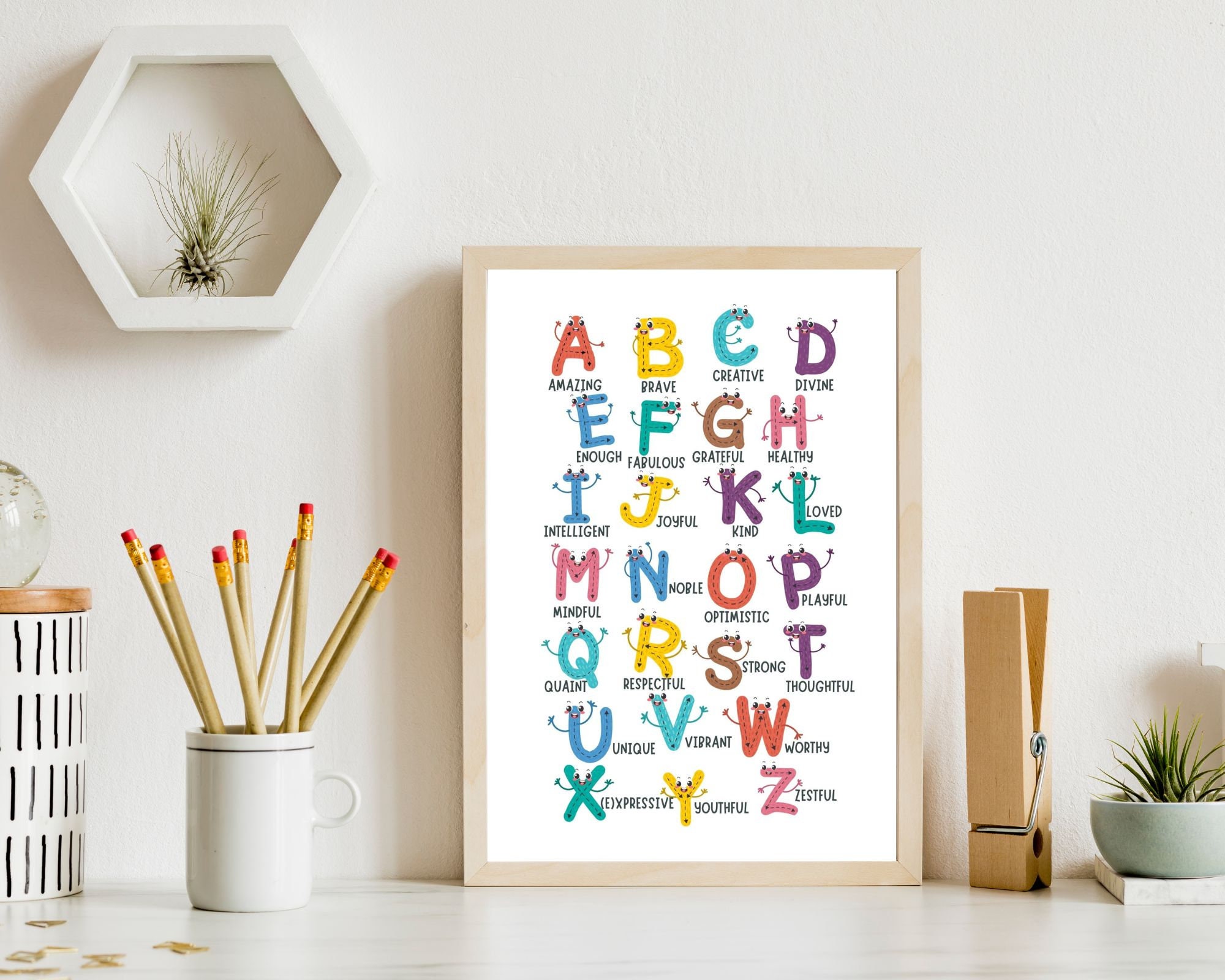 Positive Affirmation Words Abcs Alphabet Nursery Decorunique - Etsy