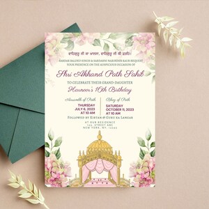 Akhand Paath Invitation,path Invite for Baby Birthday,baby Welcome,sikh ...