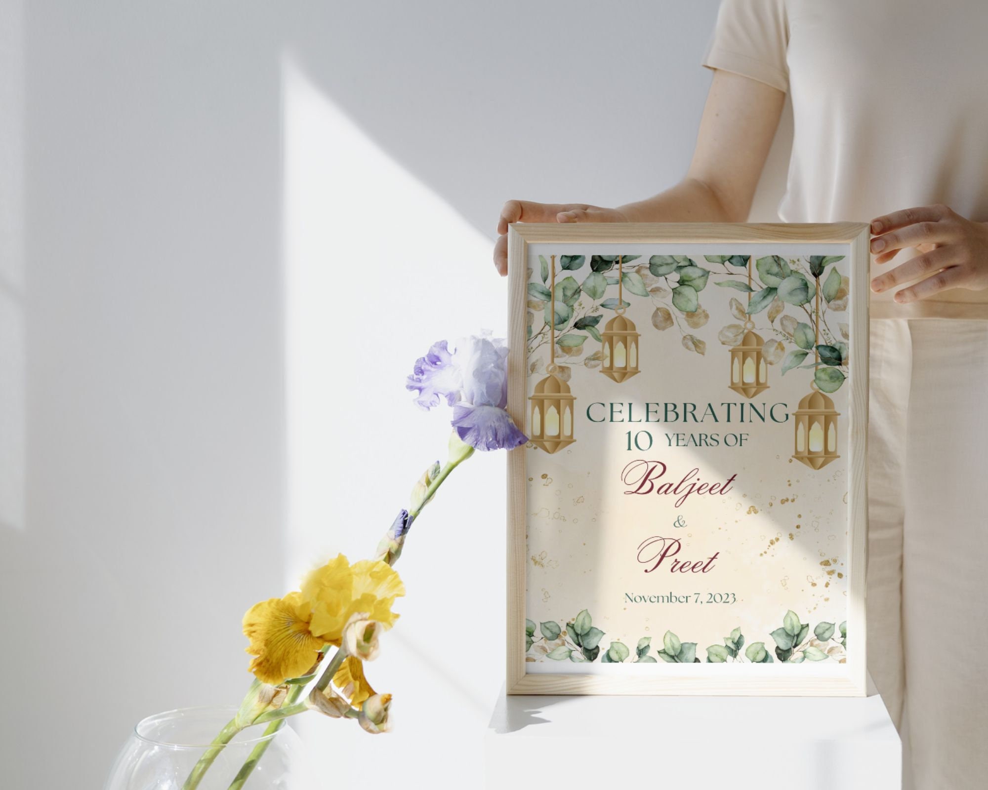 Anniversary Welcome Sign Elegant Pastel Pink Blue - Etsy