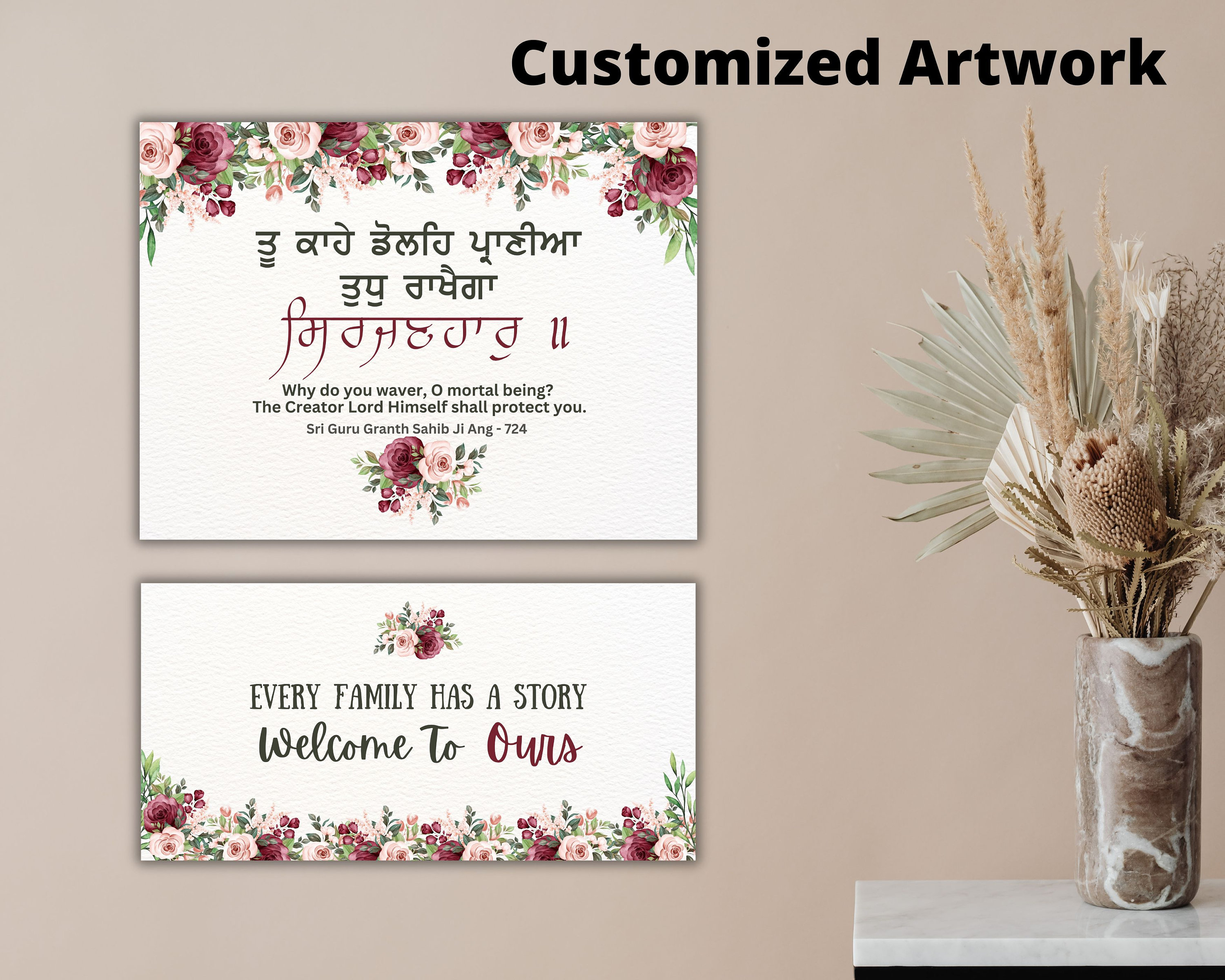 Custom Gurbani Quote Art Print,gurmukhi Poster,personalized Printable ...