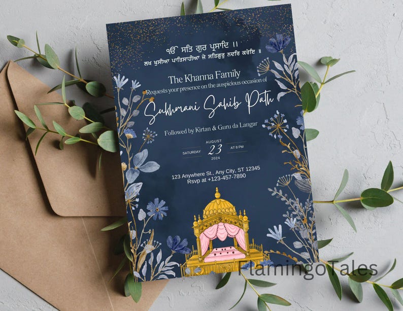 Sukhmani Sahib Paath Invitation,digital Sikh,path Invite for Baby ...
