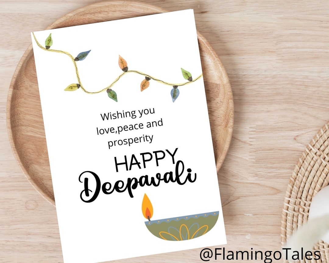 Happy Diwali Printable Cards,simple,instant Download,digital Diwali ...