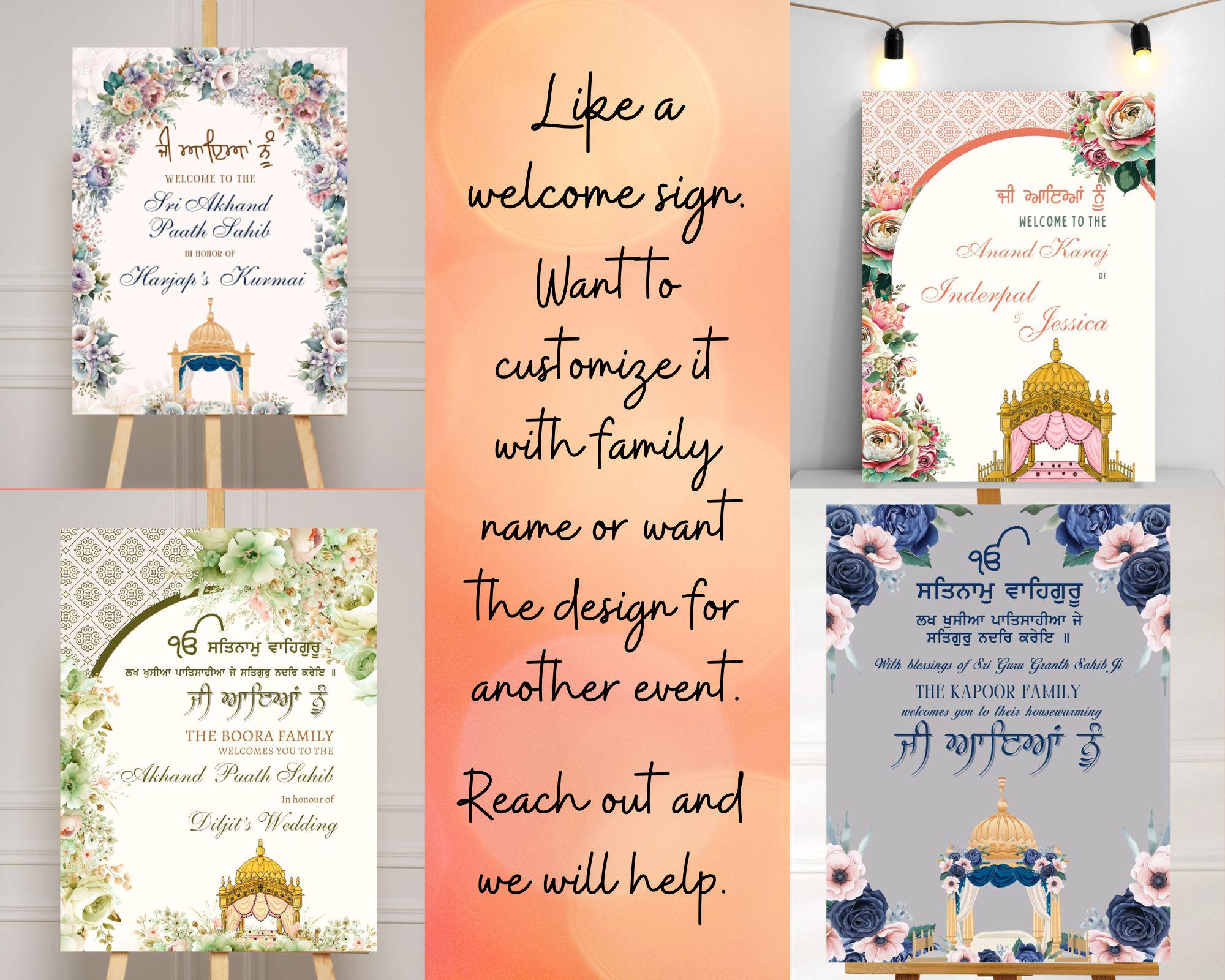 Custom Welcome Sign With Gurbani Quote Pdf,gurmukhi Poster,personalized ...