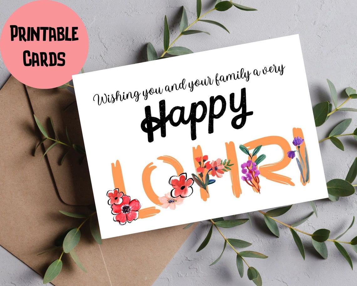 Happy Lohri Card Printable, Printable Lohri Cards for Kids, Lohri ...