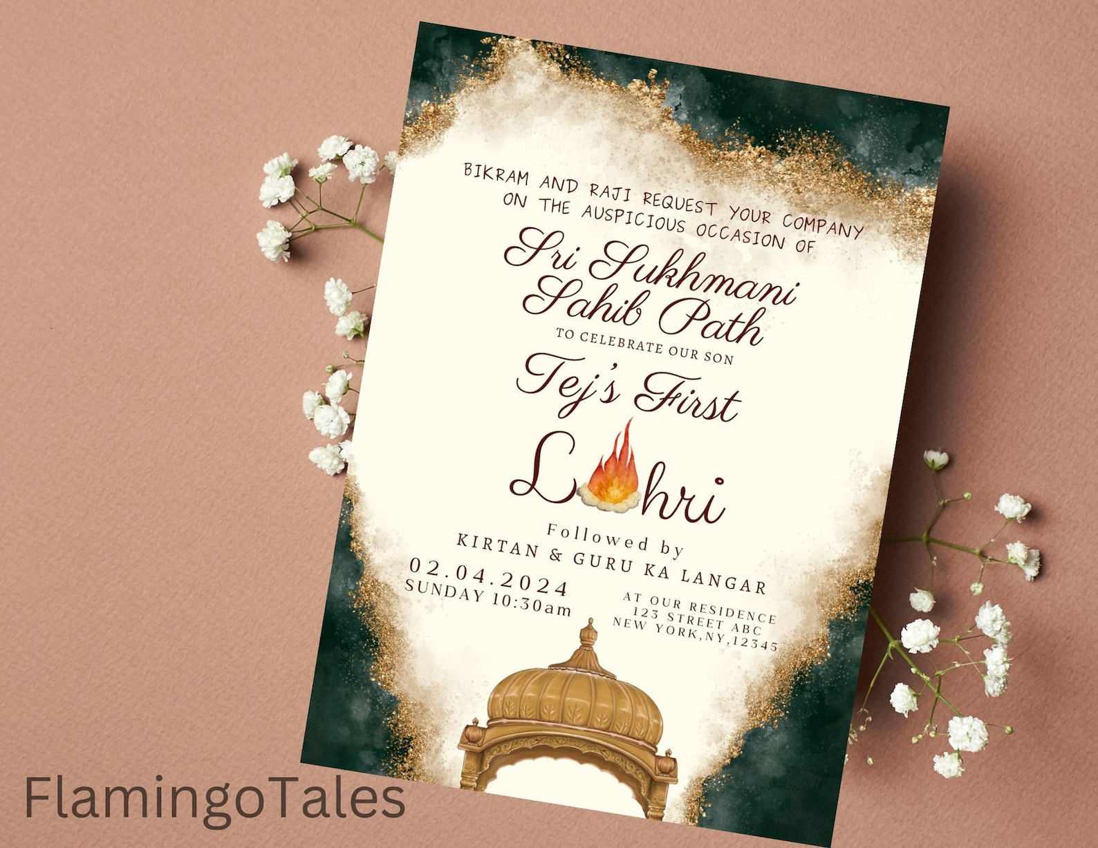 Sukhmani Sahib Paath Invitation for Lohri,baby First Lohri,digital Sikh ...