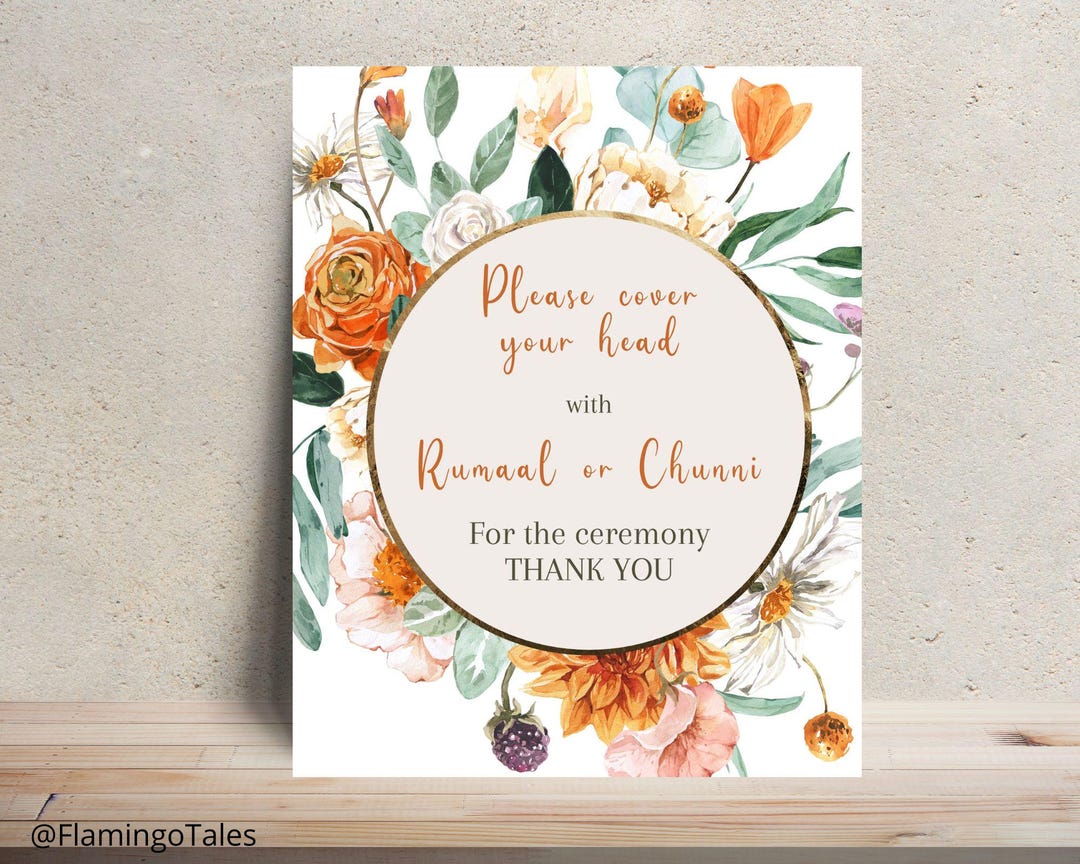 Cover Your Head Sign Sikh Event Decor,gurudwara Entrance, Dastar Bandi ...