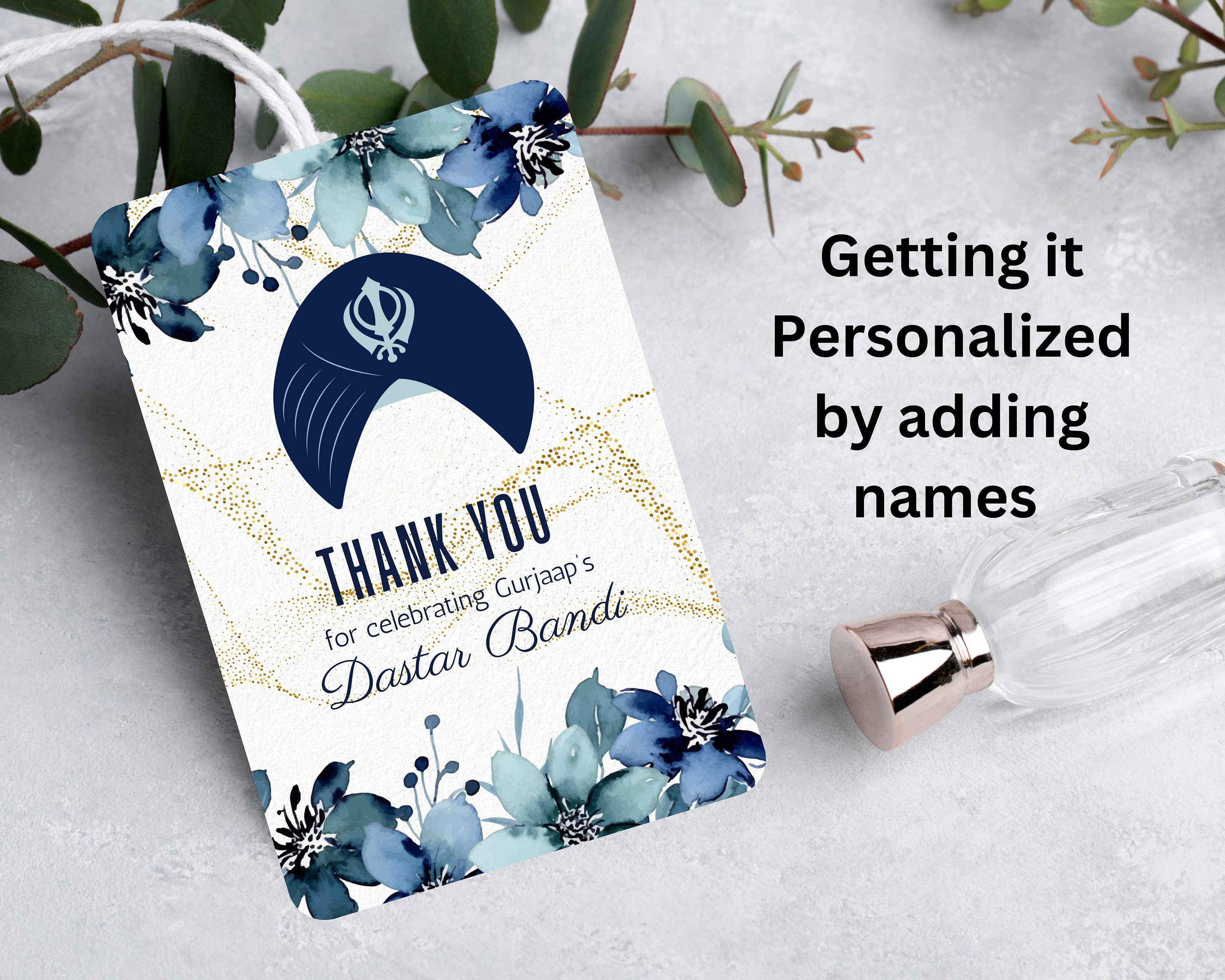 Dastar Bandi Stickers Printable, Turban Tying Ceremony Return Gift Tag ...