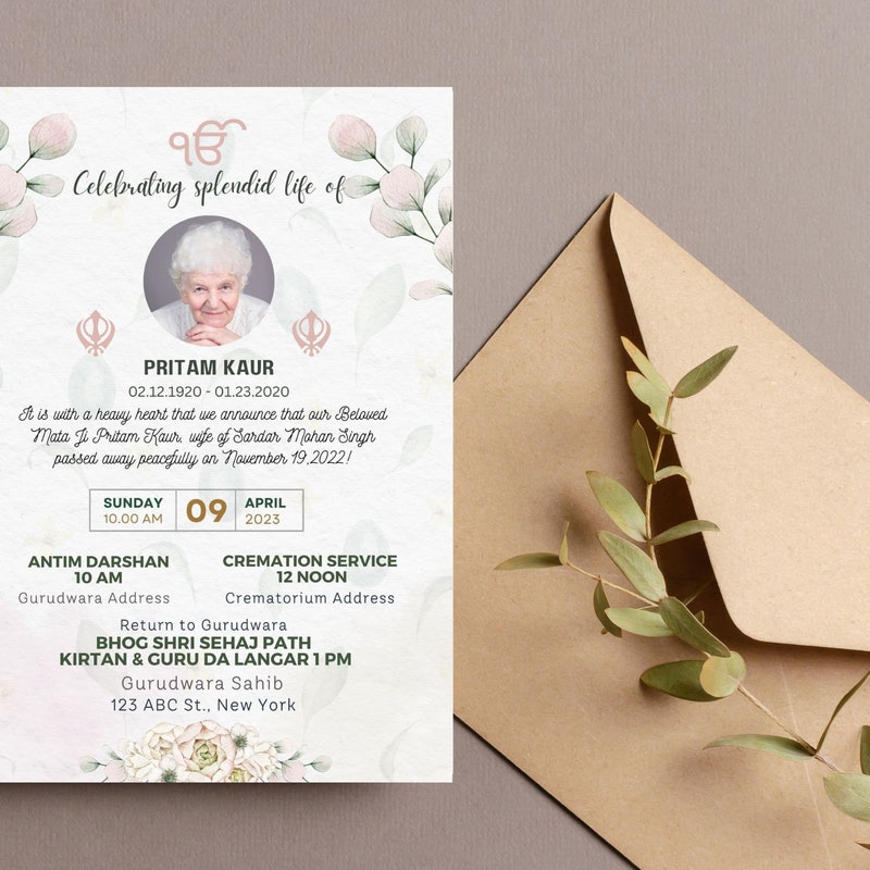 Hindu Funeral Invitation - Etsy