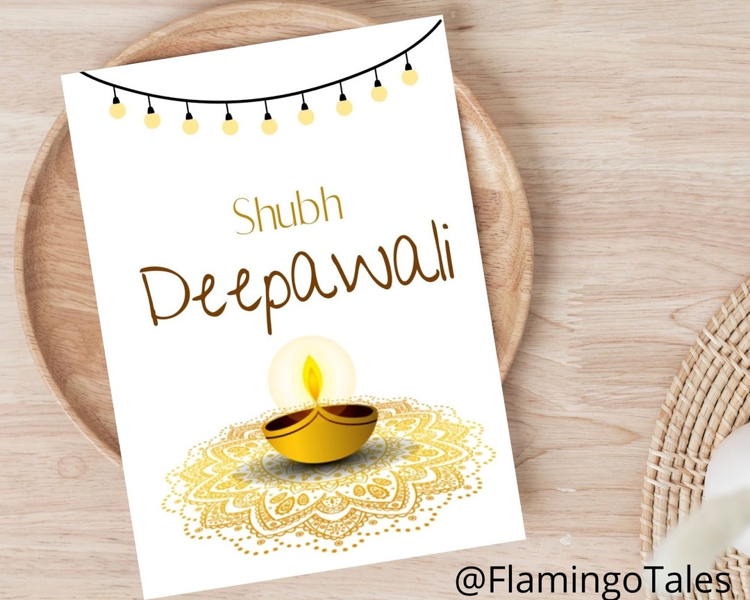 Happy Diwali Printable Cards,simple,instant Download,digital Diwali ...