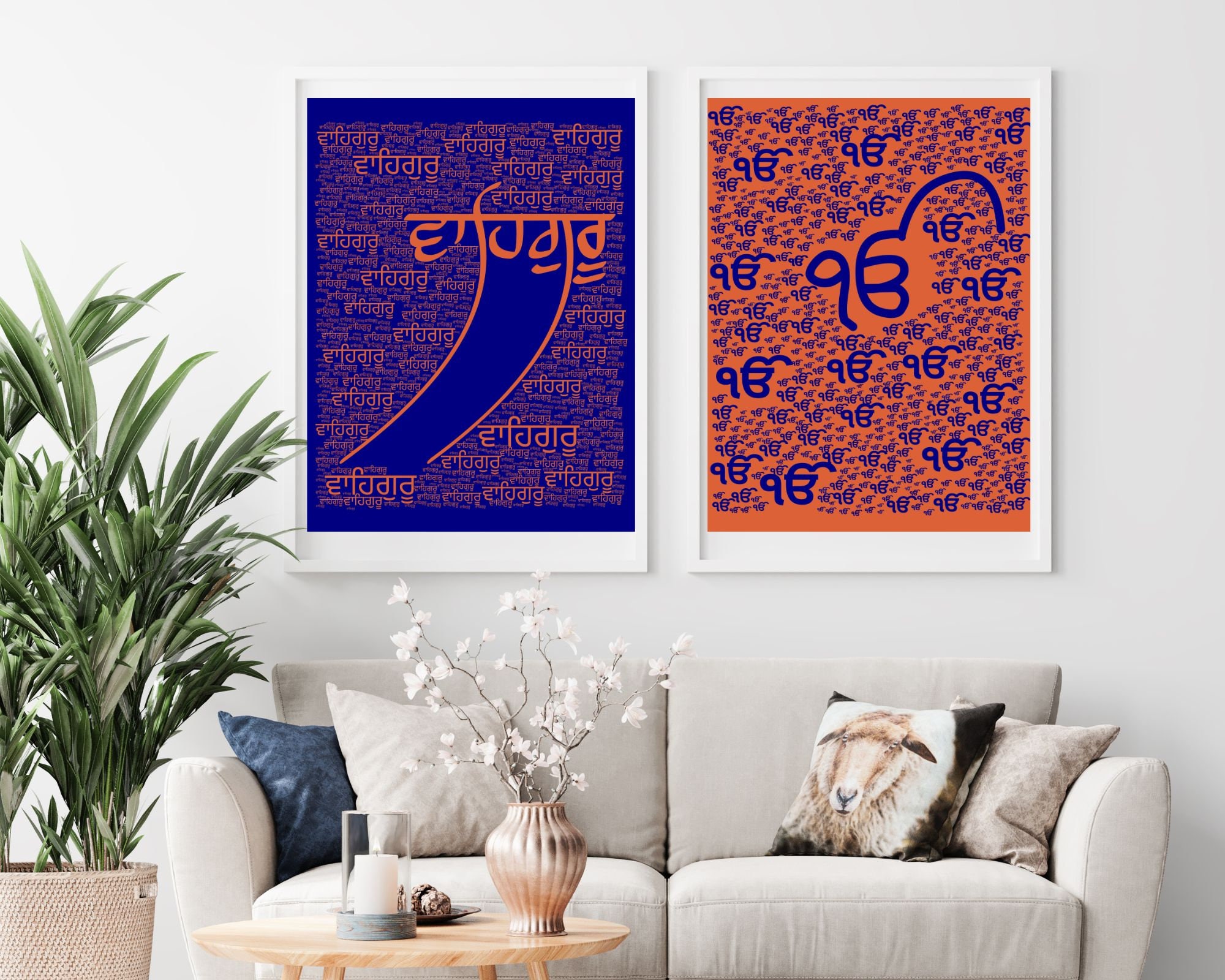 Waheguru Ek Onkar Wall Art, Sikh Home Decor, Gurmukhi Punjabi Wall Art ...