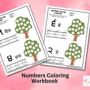 Punjabi Numbers Workbook,poster Flash Cards, Learn Punjabi at Home ...
