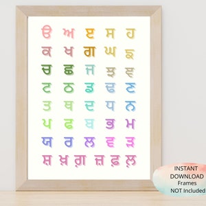 Gurmukhi Alphabets Numbers Days Print,punjabi Nursery Decor,painti ...