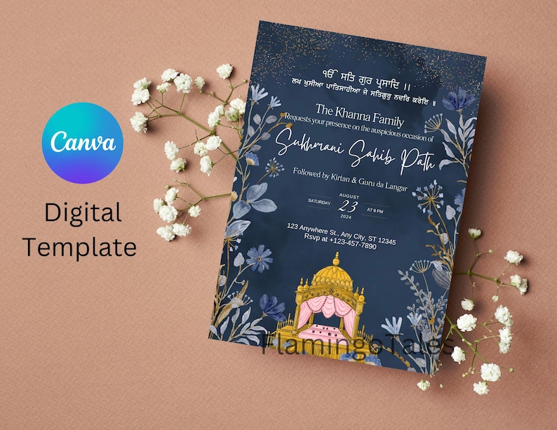 Sukhmani Sahib Paath Invitation,digital Sikh,path Invite for Baby ...