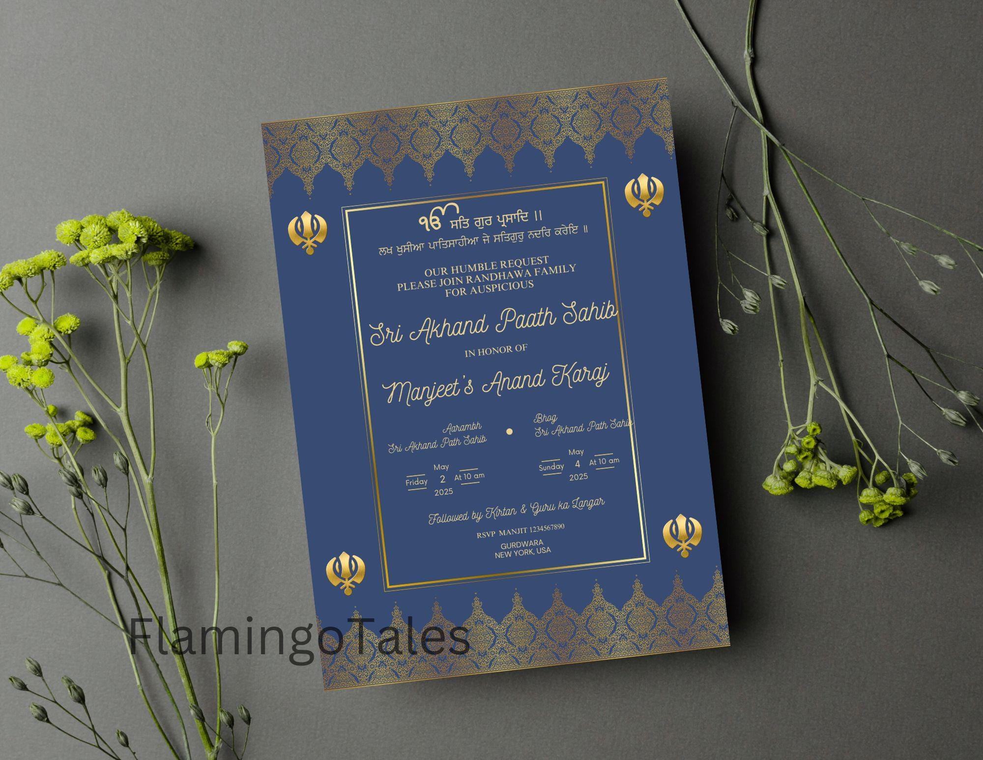 Akhand Paath Invitation,path Invite Anand Karaj, Sikh Events,gurdwara ...