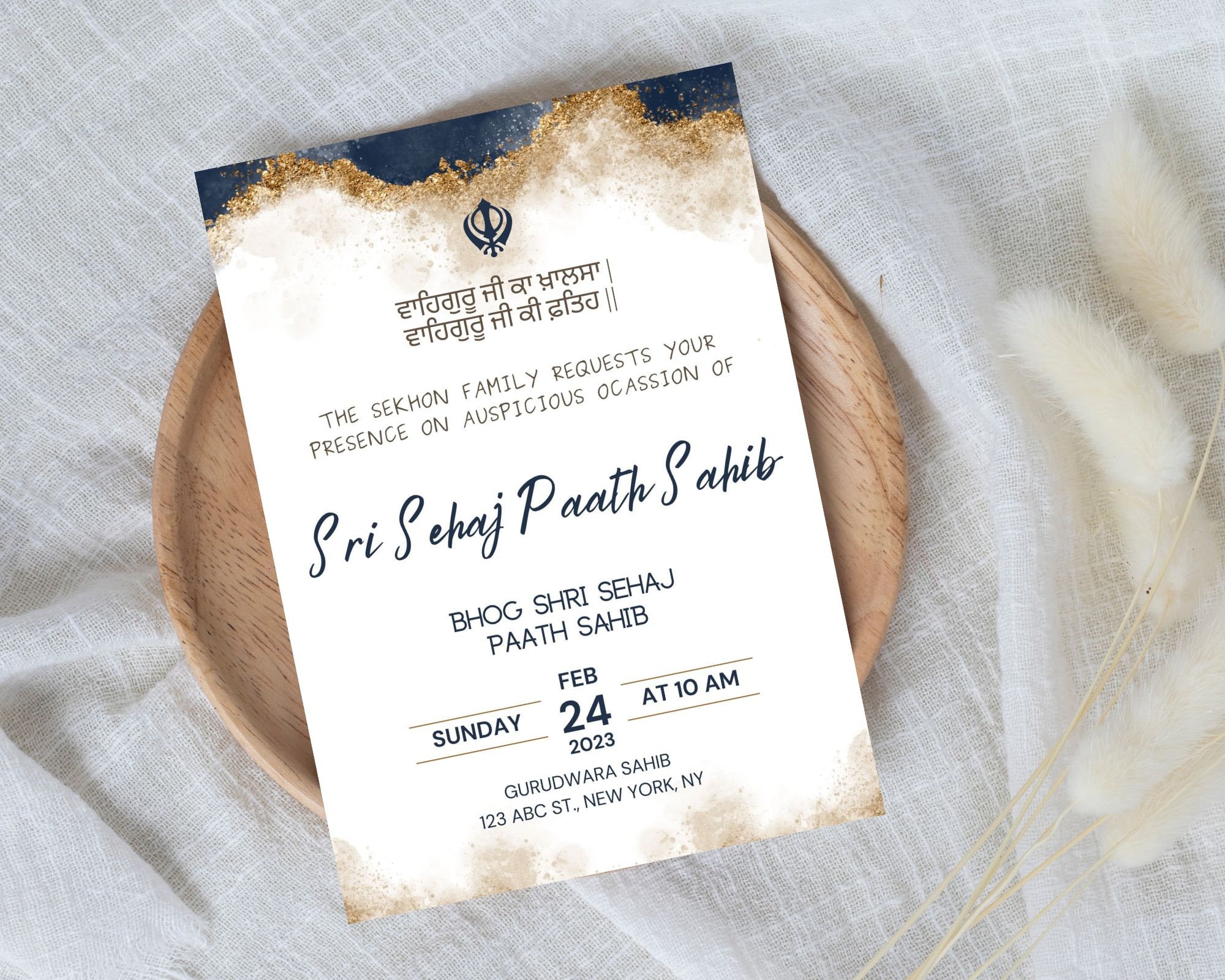 Sri Sehaj Paath Invitation, Sikh Invitations, Digital Sikh Invites ...