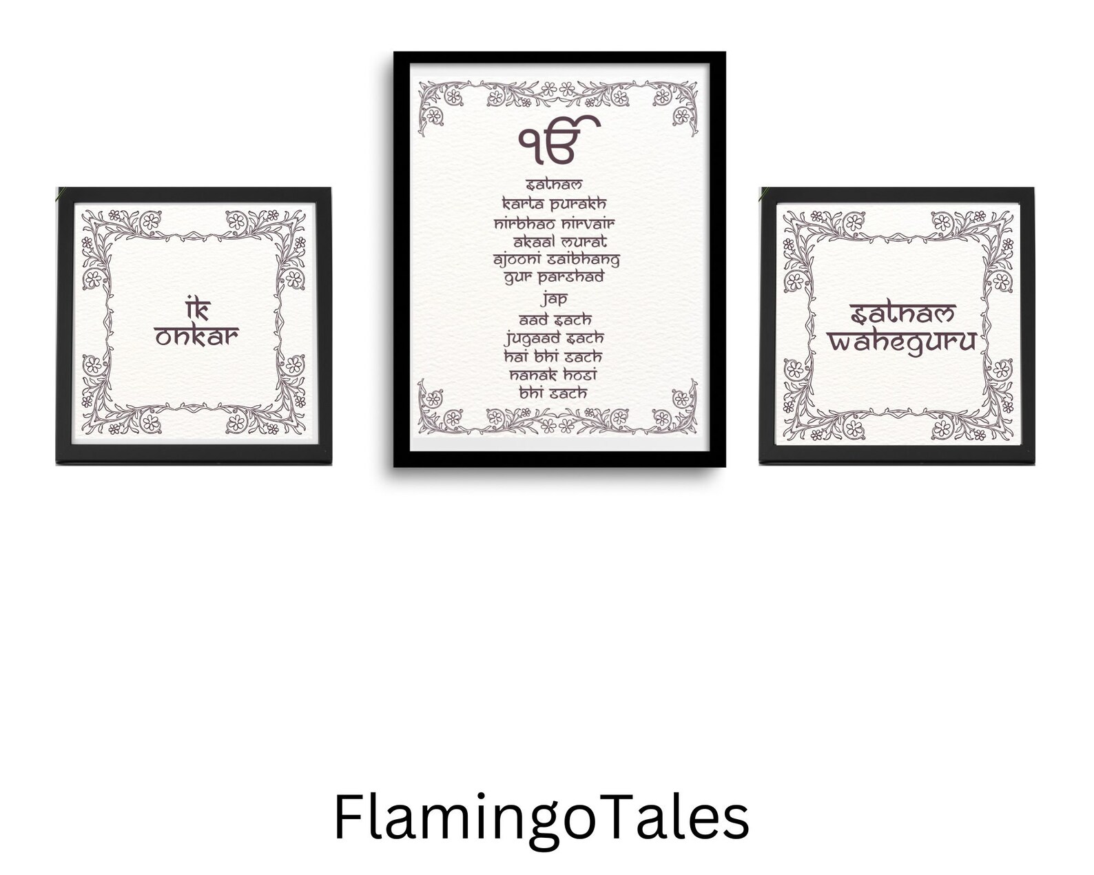 Mool Mantar Poster,set of 3 Ek Onkar Satnam Waheguru, Gurbani Art ...