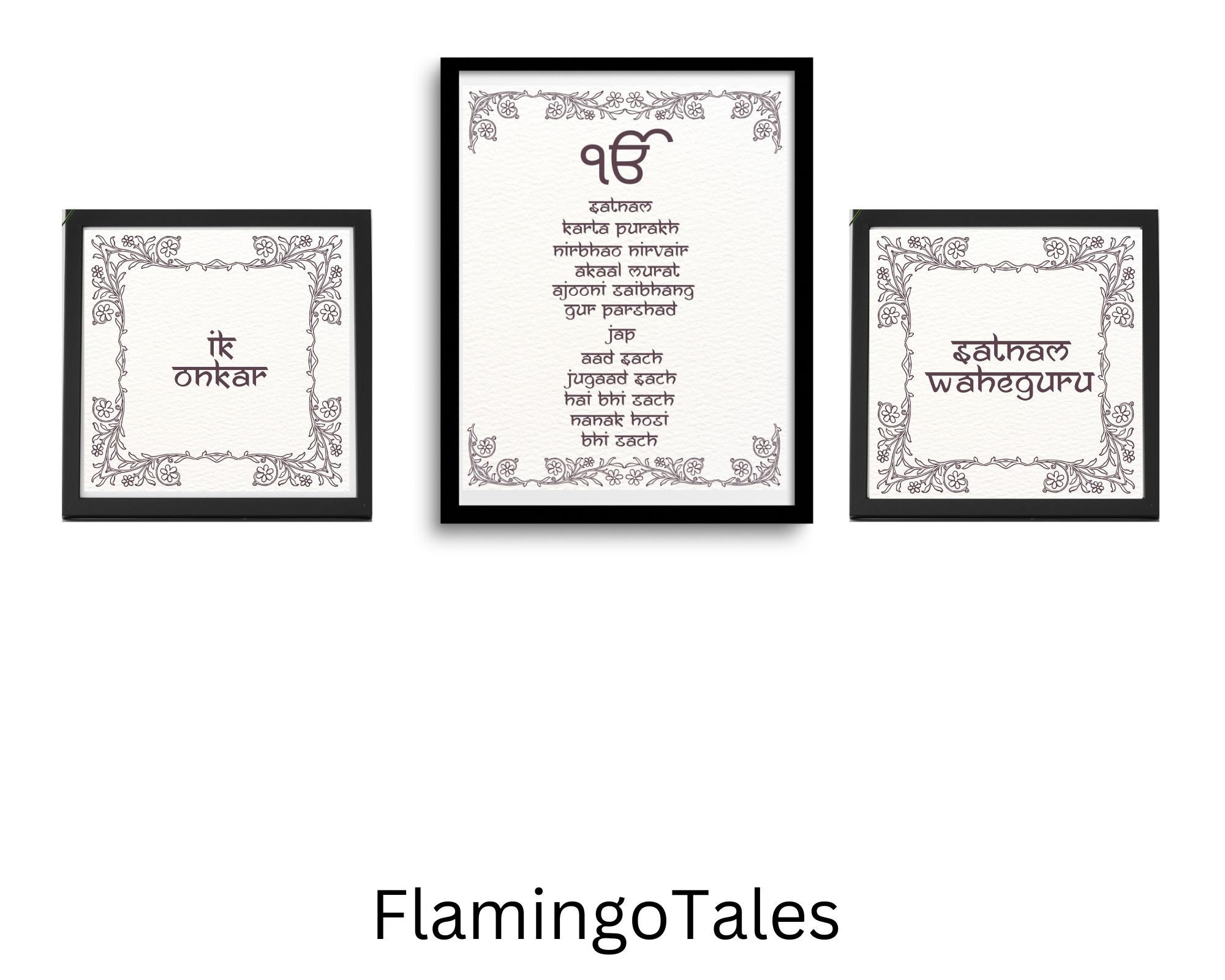 Mool Mantar Poster,set of 3 Ek Onkar Satnam Waheguru, Gurbani Art ...