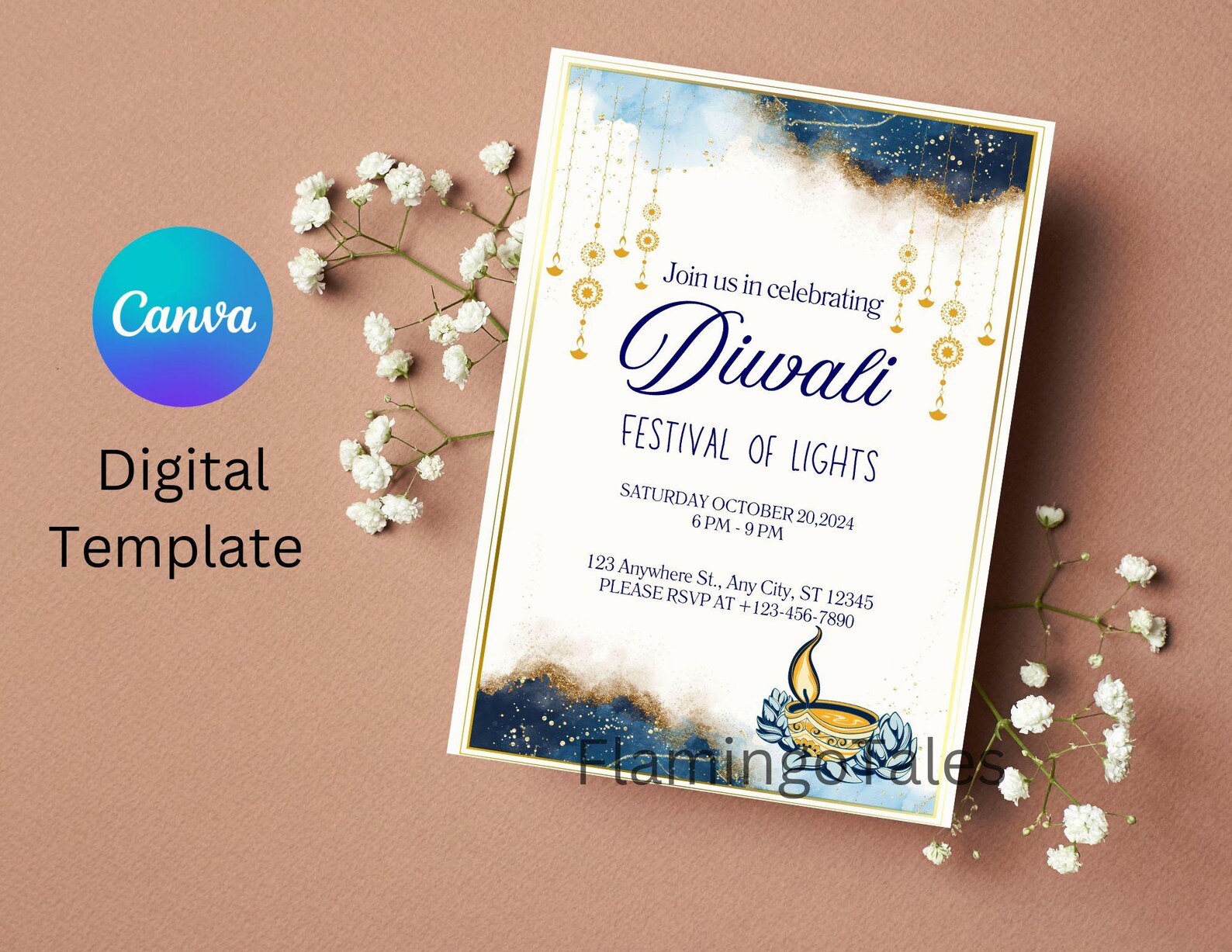 Diwali Party Invite,indian Deepawali Celebration Invitation,hindu ...