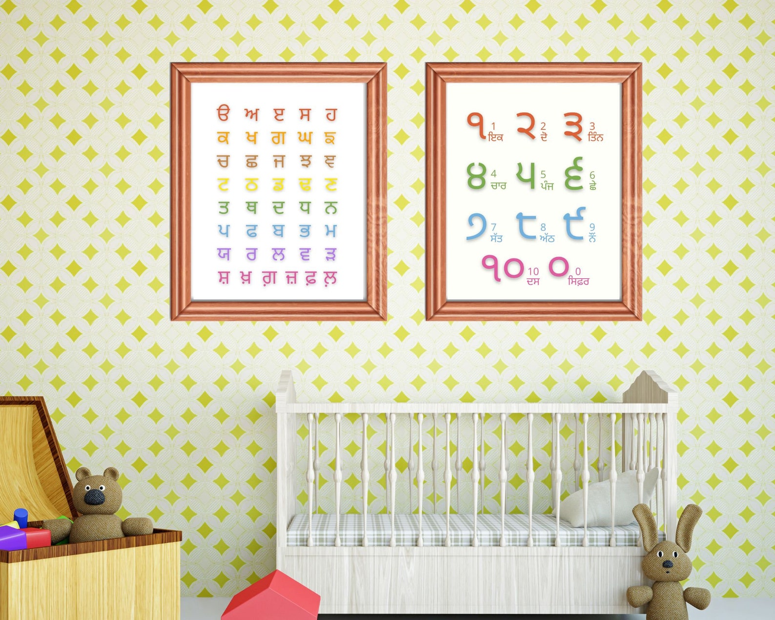 Gurmukhi Alphabets Numbers Print,punjabi Nursery Decor,painti Akhari ...