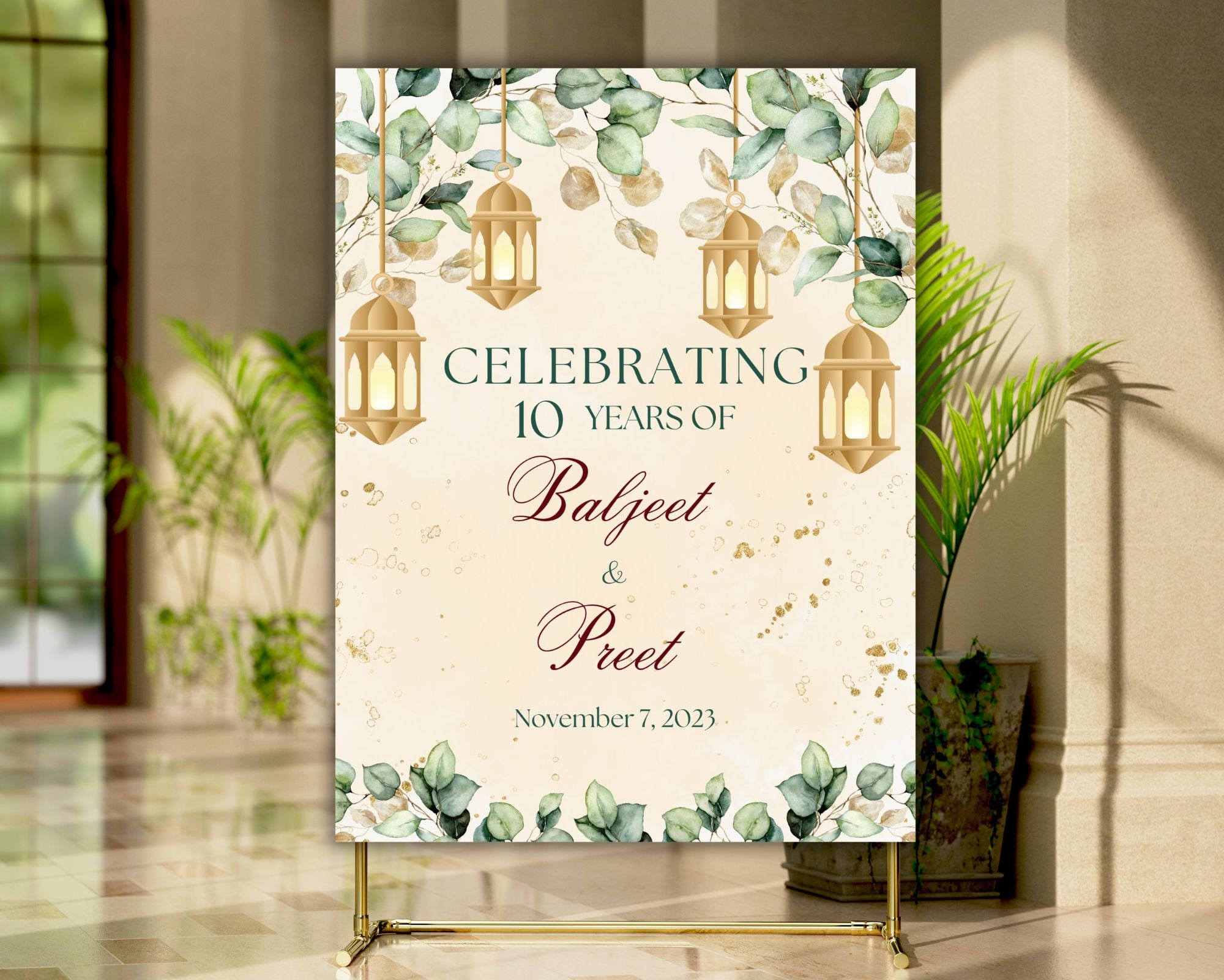 Anniversary Welcome Sign Elegant Pastel Pink Blue - Etsy