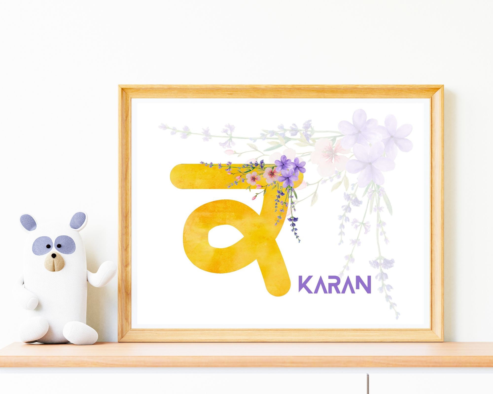 Personalized Gurmukhi Nursery Art, Sikh Baby Name Meaning (digital ...