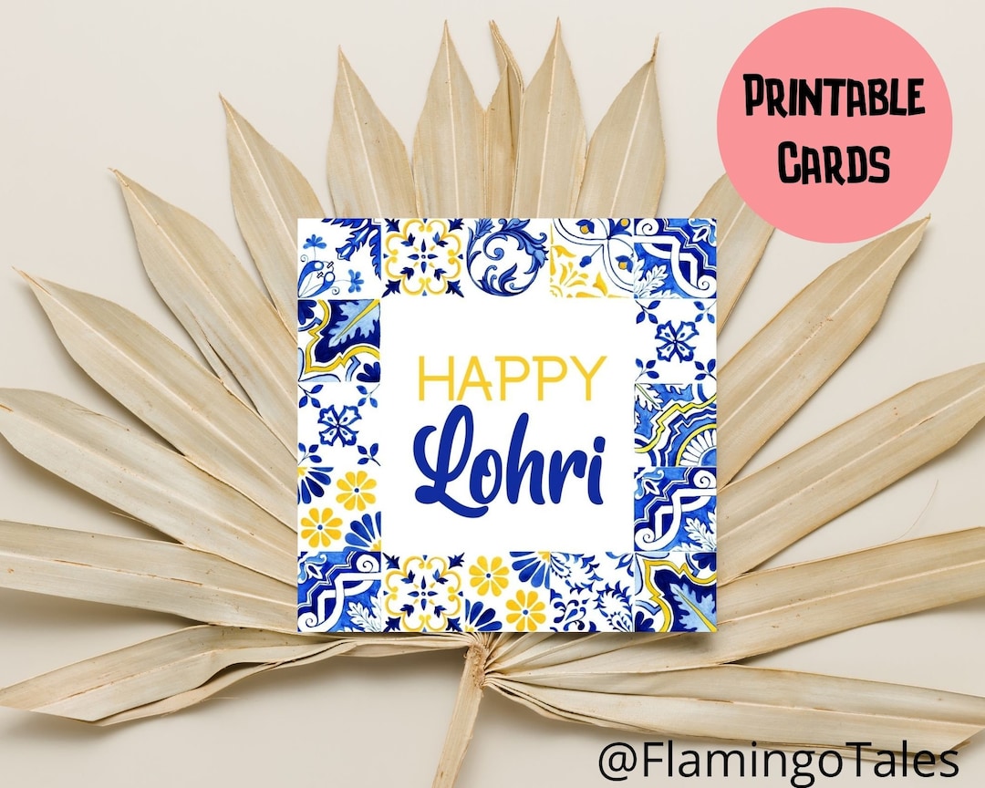 Happy Lohri Card Printable, Printable Lohri Cards, Lohri Celebration ...