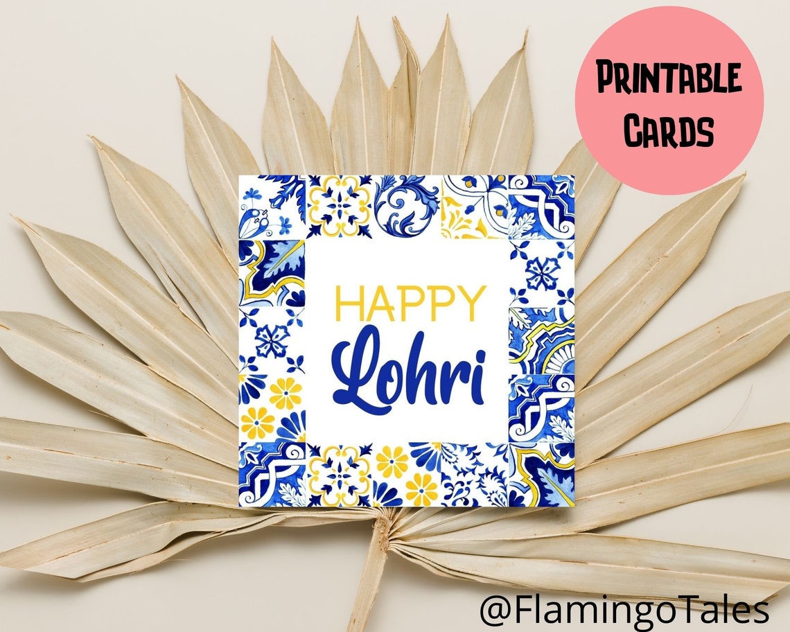 Happy Lohri Card Printable, Printable Lohri Cards, Lohri Celebration ...