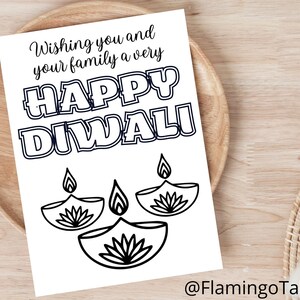 Printable Diwali Card for Kids to Color,happy Diwali Card,diwali ...