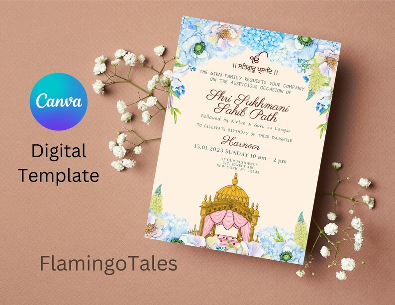 Sukhmani Sahib Paath Invitation,digital Sikh,path Invite for Baby ...