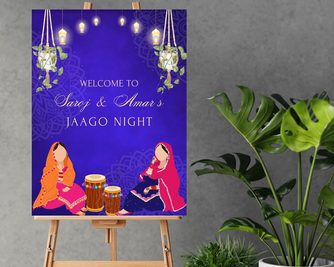 Jaago Welcome Sign Jee Ayan Nu,gurmukhi,deep Purple Unique,sikh Punjabi ...