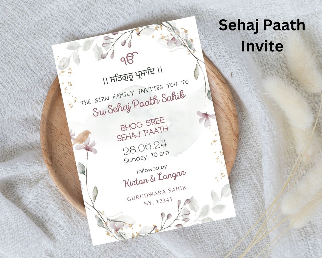 Sukhmani Sahib Paath Invite, Sehaj Path Invite, Digital Sikh ...