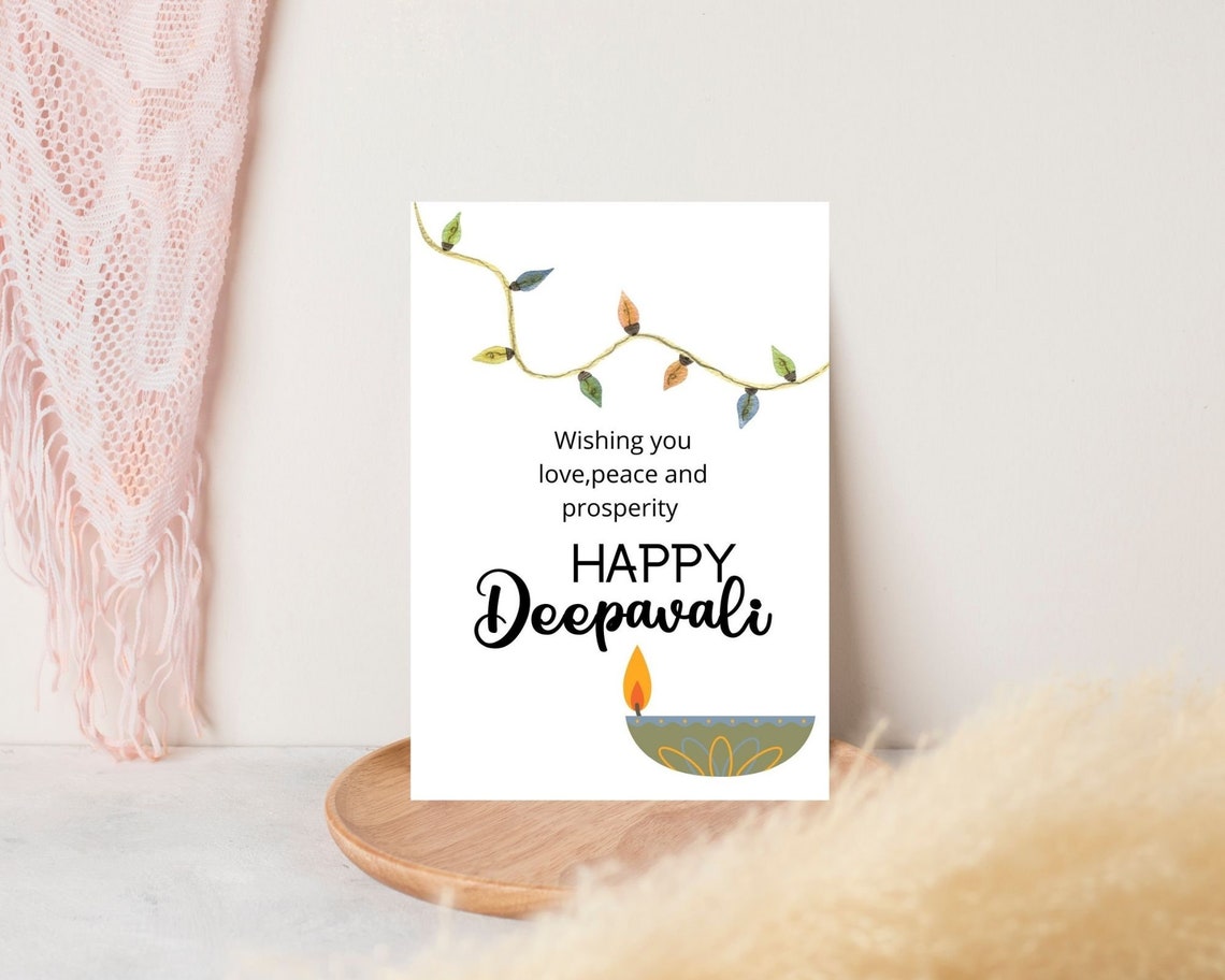 Happy Diwali Printable Cardssimpleinstant Downloaddigital - Etsy