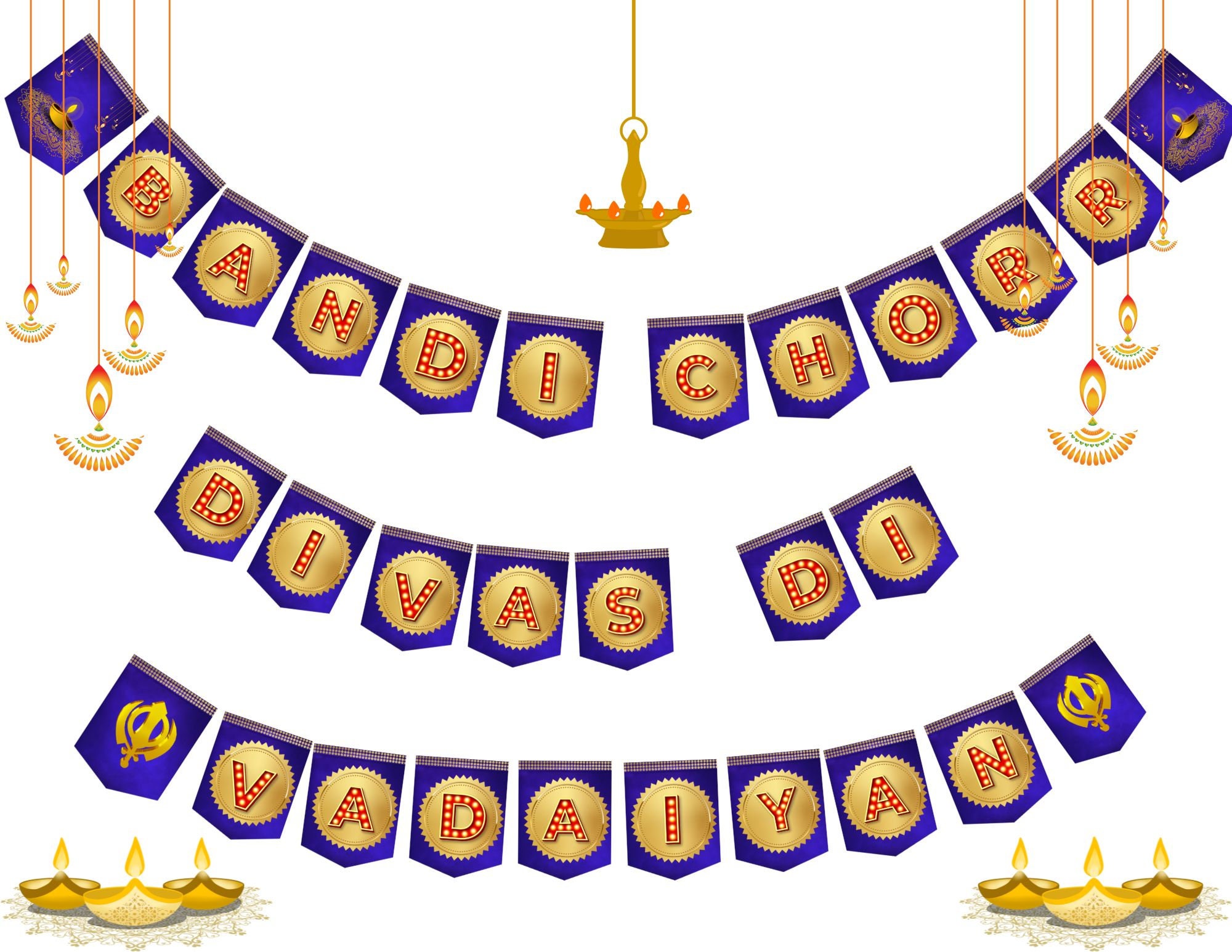 Happy Bandi Chorr Divas Banner,digital PDF, Celebrate Diwali,bandi ...