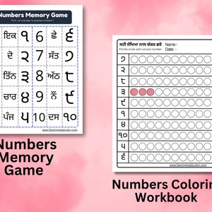 Punjabi Numbers Workbook,poster Flash Cards, Learn Punjabi at Home ...