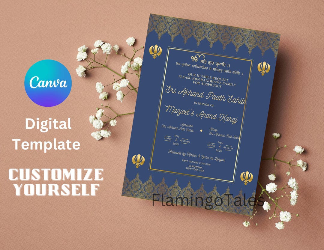 Akhand Paath Invitation,path Invite Anand Karaj, Sikh Events,gurdwara ...