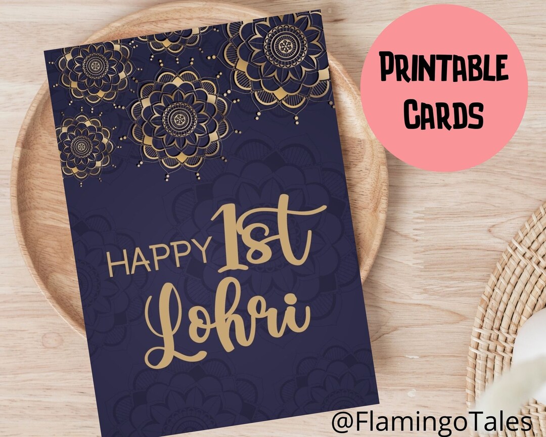 Happy First Lohri Card Printable, Printable Lohri Cards, Lohri ...