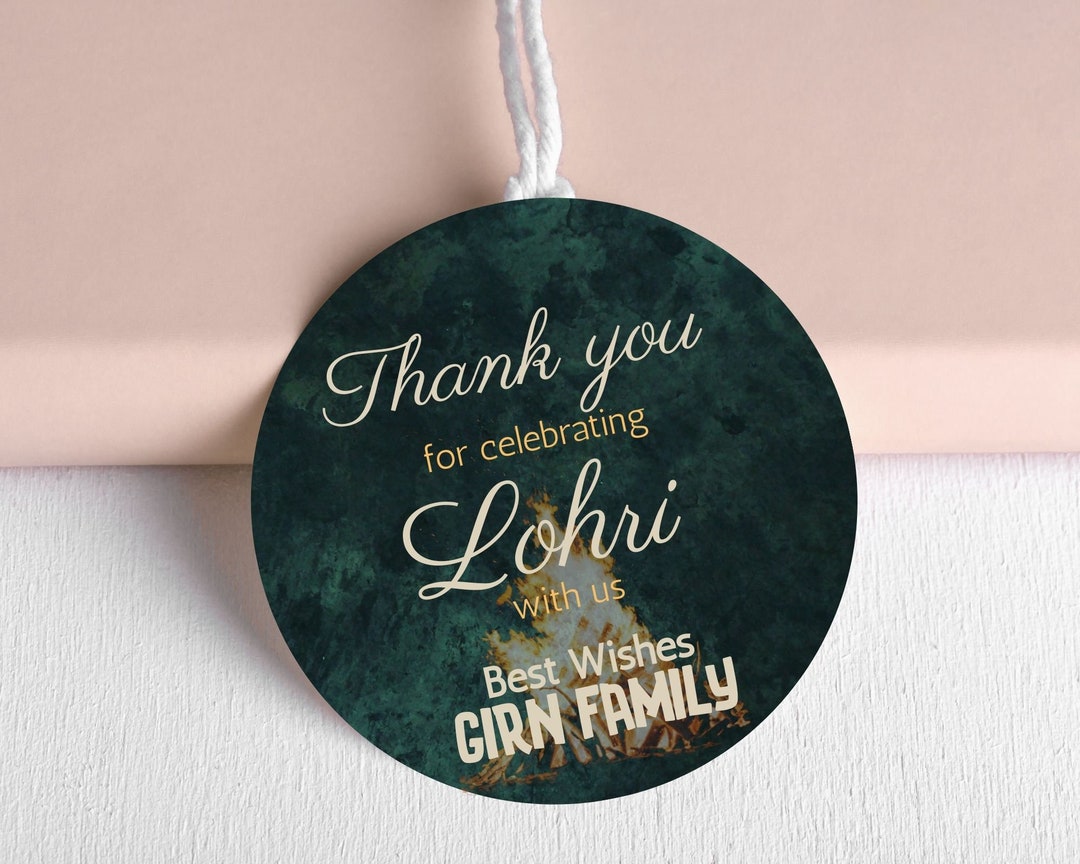 Lohri Stickers Printable, Lohri Party Return Gift Tags Label Custom ...
