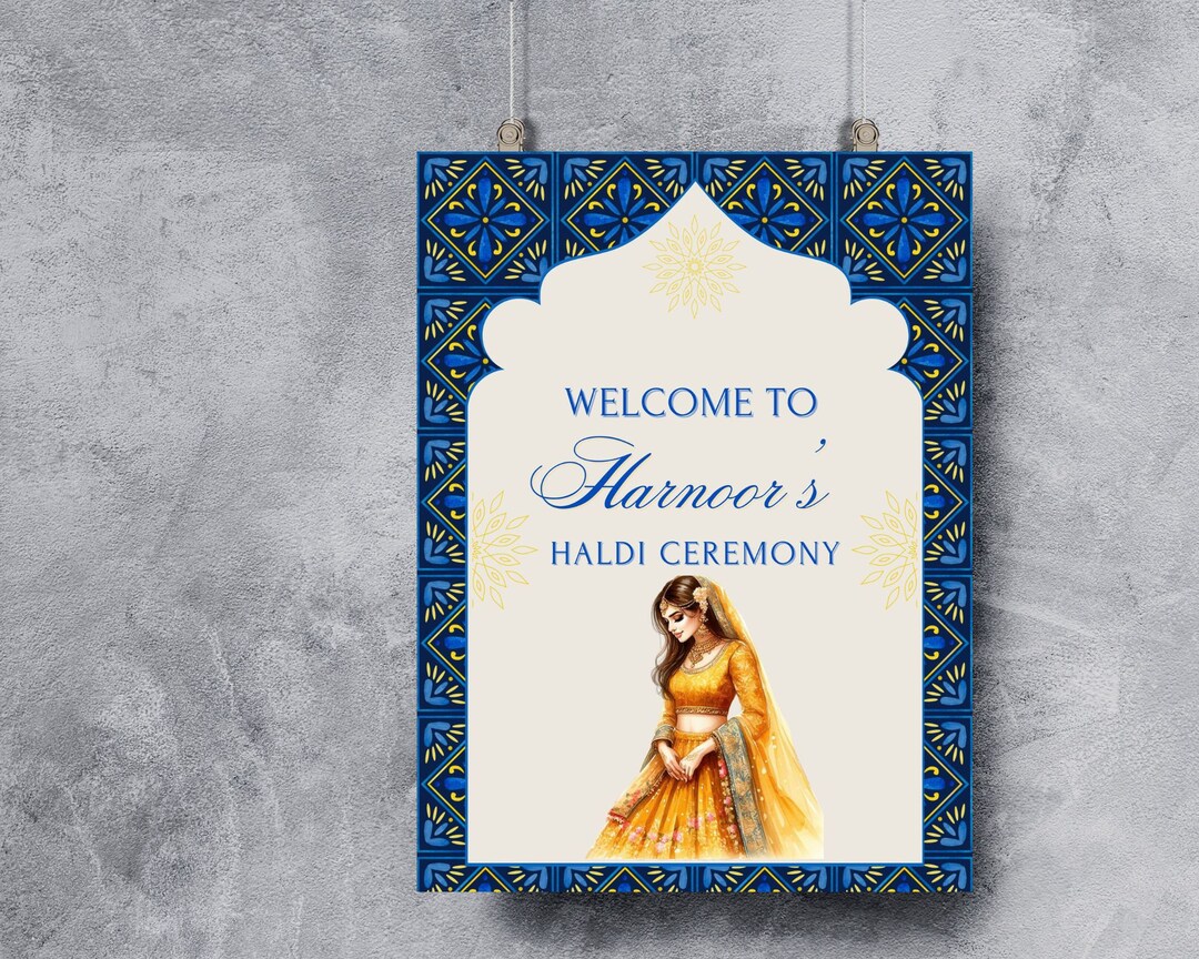 Haldi Welcome Sign Unique Elegant Ethnic,sikh Punjabi Hindu Wedding ...
