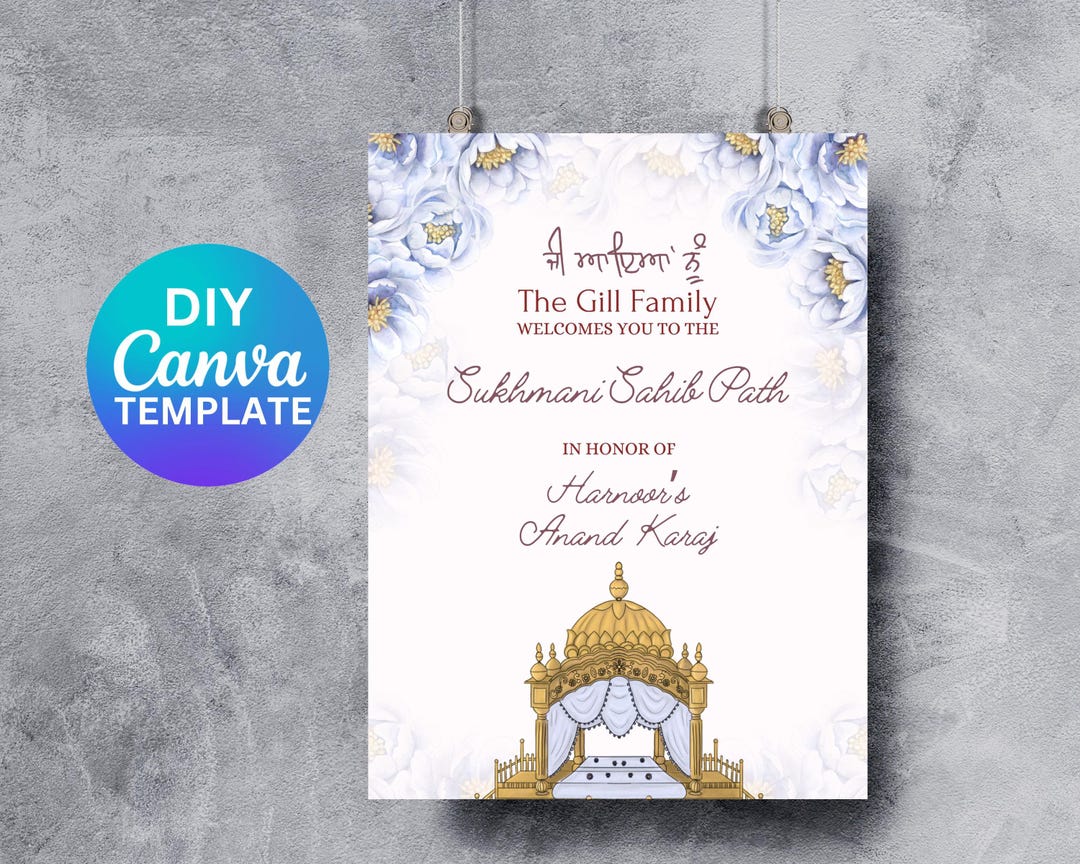 Sukhmani Sahib Paath Welcome Sign,akhand Path Jee Ayan Nu,gurmukhi ...