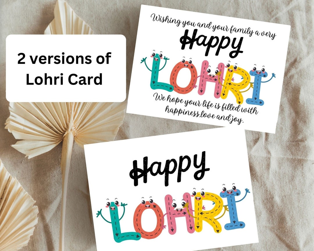 Happy Lohri Card Printable Printable Lohri Cards for Kids - Etsy