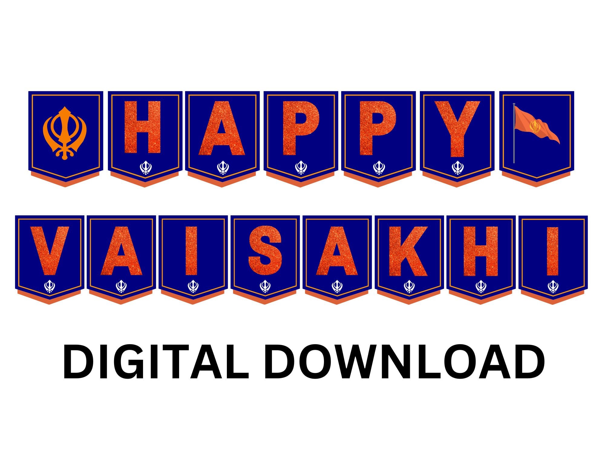 Vaisakhi Banner, DIGITAL PDF, Celebrate Vaisakhi, Decoration, Khalsa ...