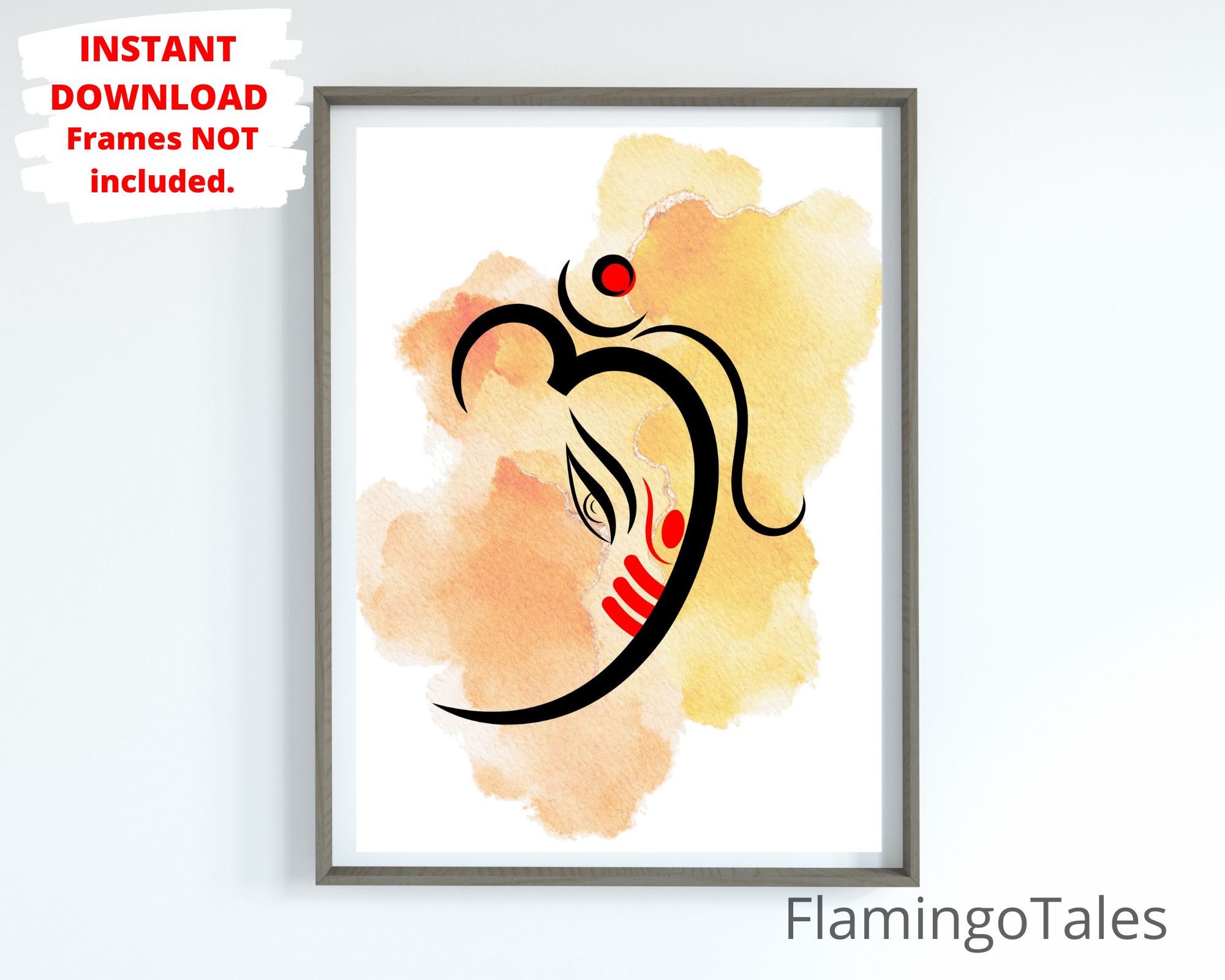 Ganesha Om Wall Art,hindu Indian God,ganesh Poster,ganapati,digital ...