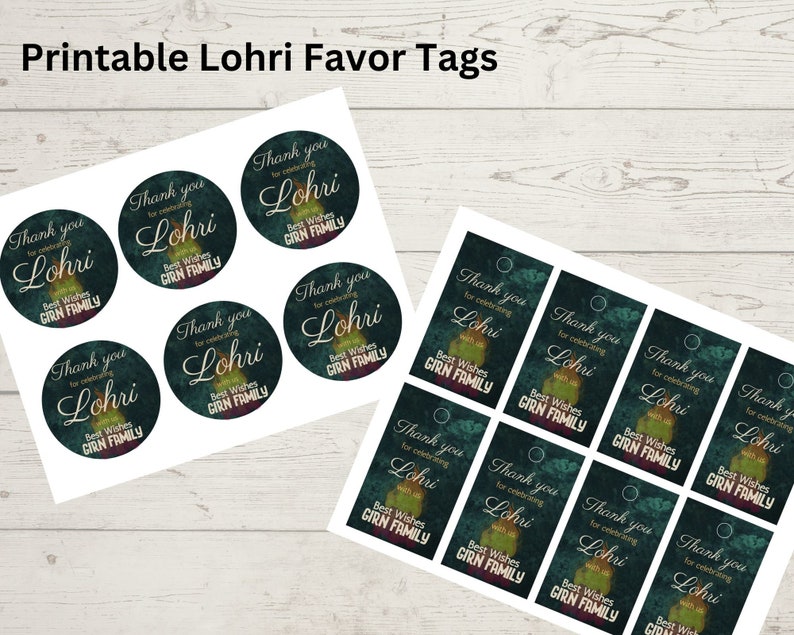 Lohri Stickers Printable Lohri Party Return Gift Tags Label - Etsy
